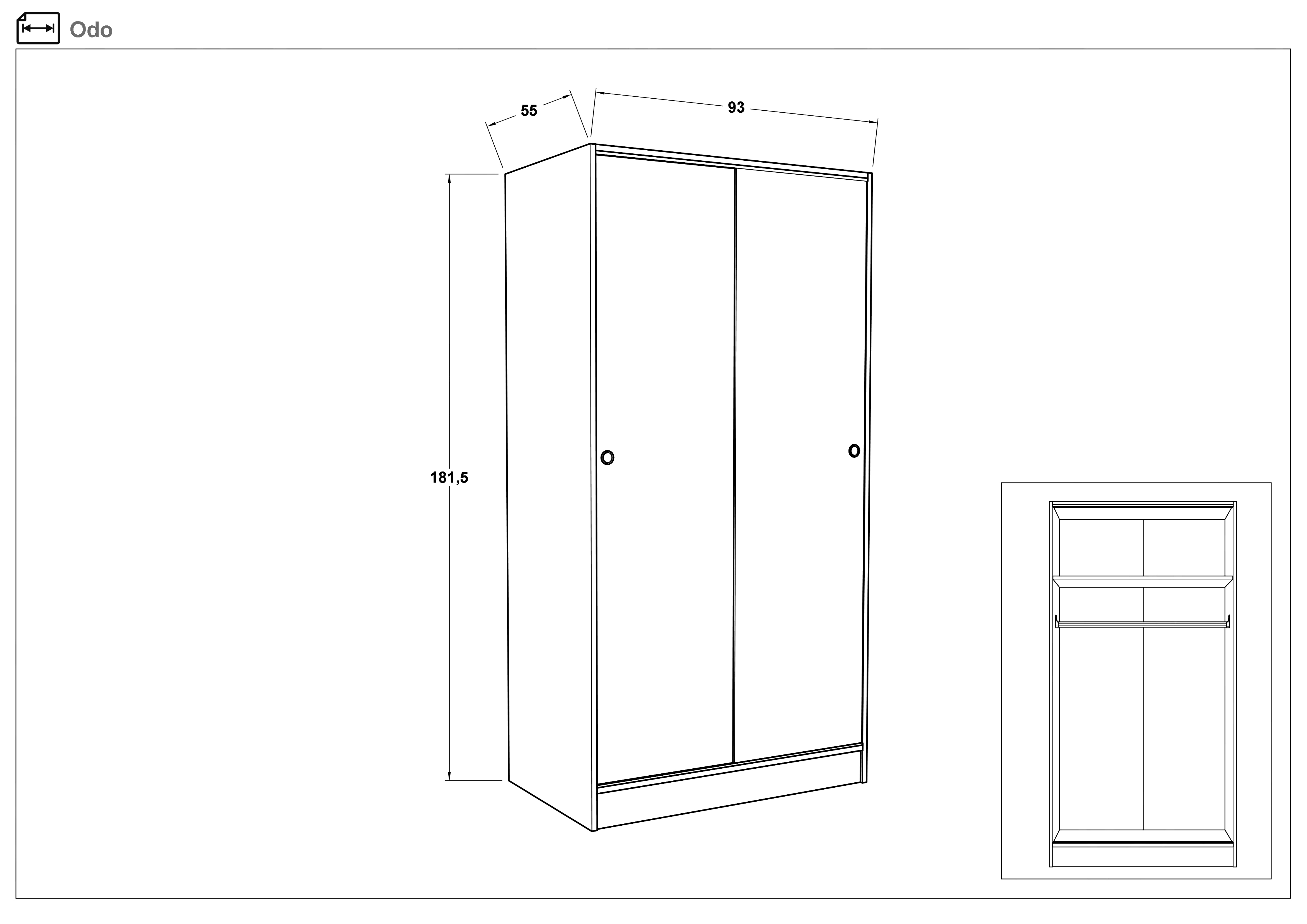 Wardrobe Odo, Odo, white | Furniture Videnov