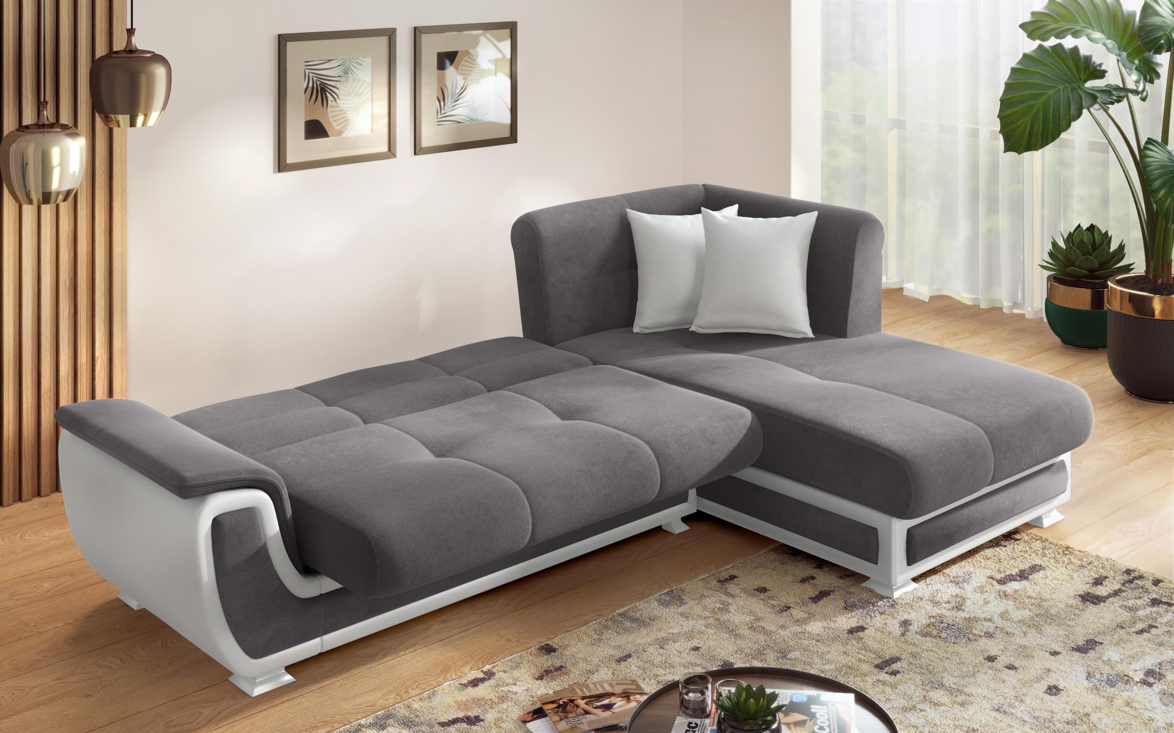 Sofa Princess S II + click-clack mechanism, Princess II S, grey + white ...
