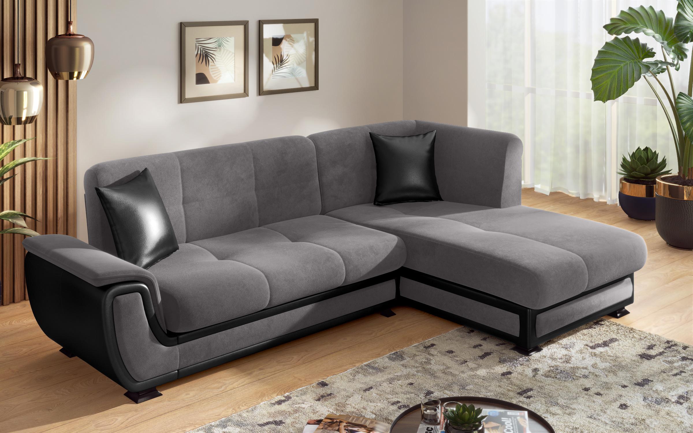 Sofa Princess S II + click-clack mechanism, Princess II S, grey + black ...