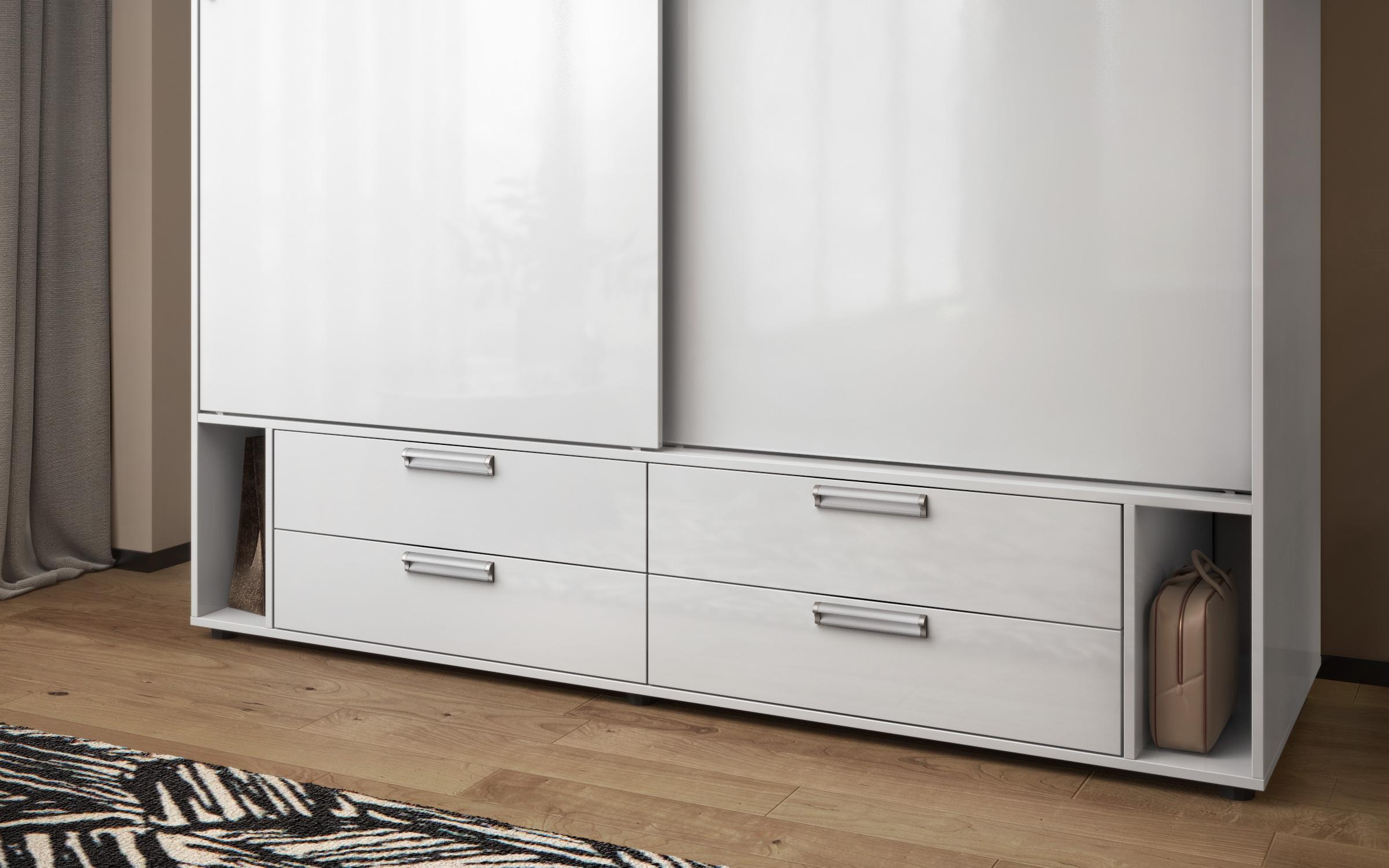 Wardrobe Tristan L, Tristan L, white gloss | Furniture Videnov